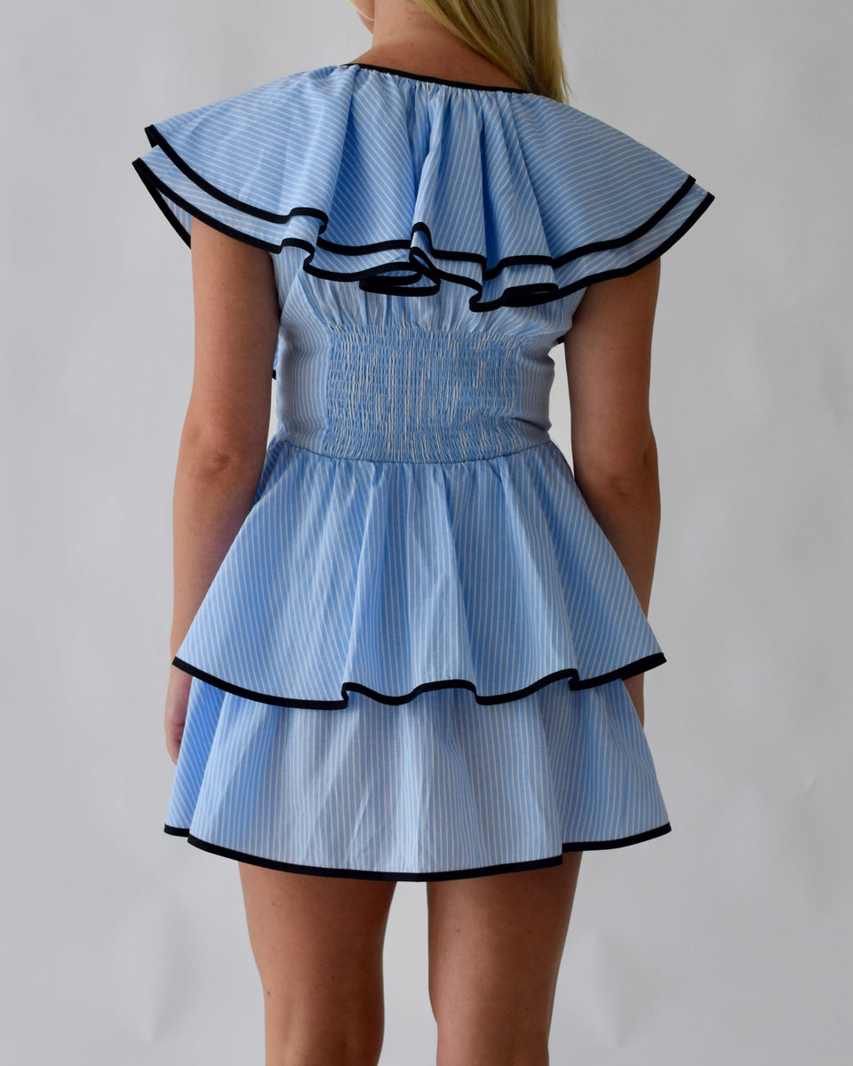 Blue Ruffle Dress – Sugar Cilantro